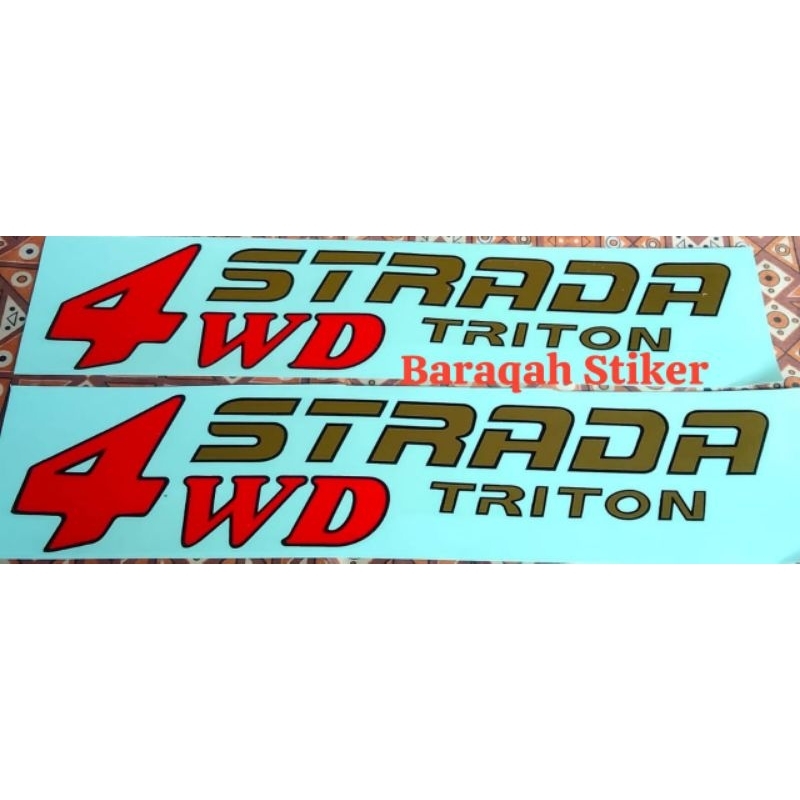 Jual striping stiker mobil tulisan 4WD Strada Triton | Shopee Indonesia
