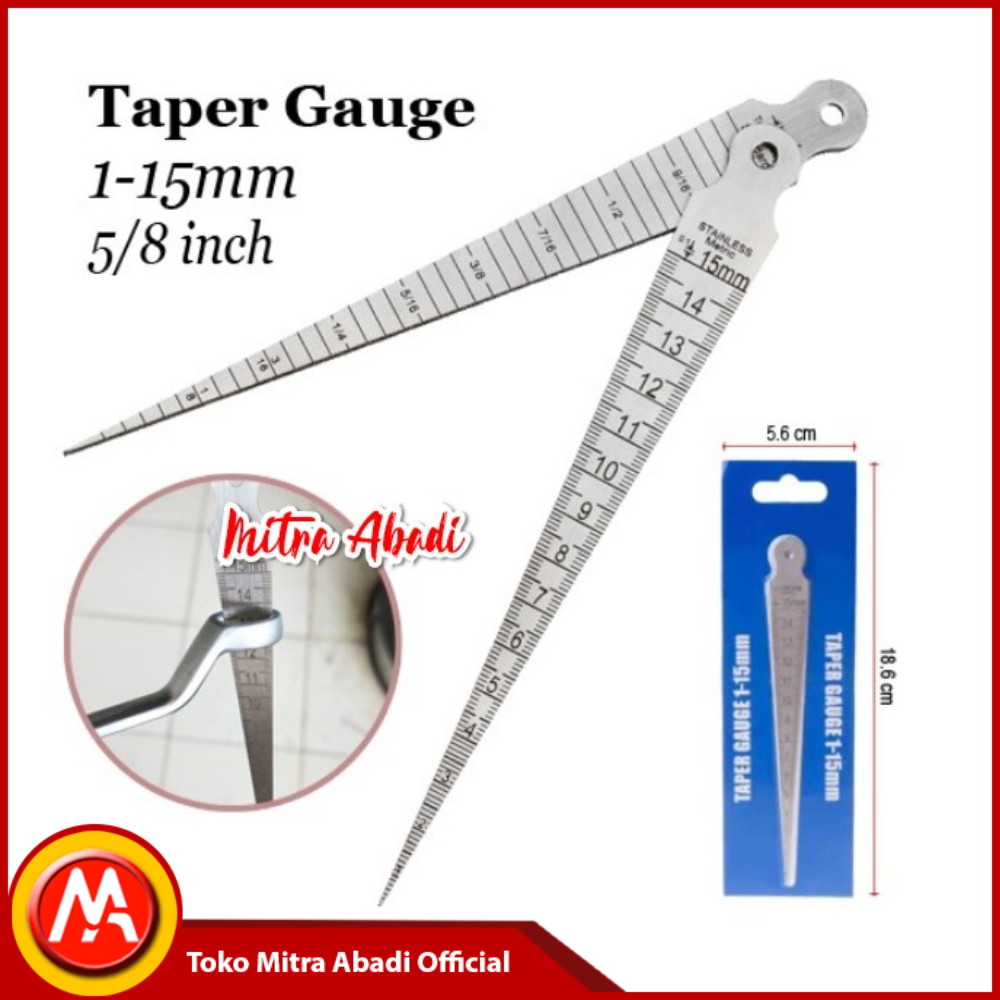 Jual Taper Gauge 1-15 mm Alat Ukur Diameter Lubang Penggaris Lancip ...