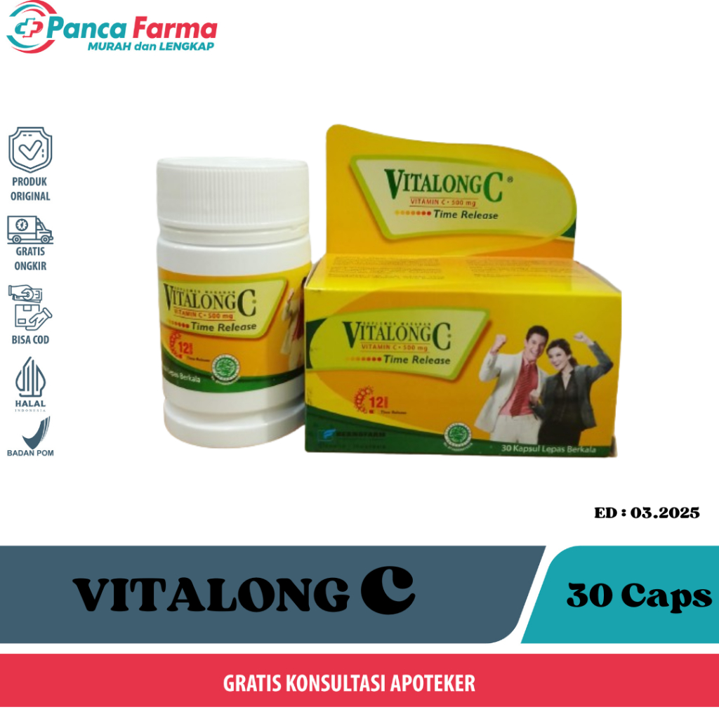 Jual Vitalong C - 30 Kapsul Lepas Landas - Vitamin C 500 Mg | Shopee ...