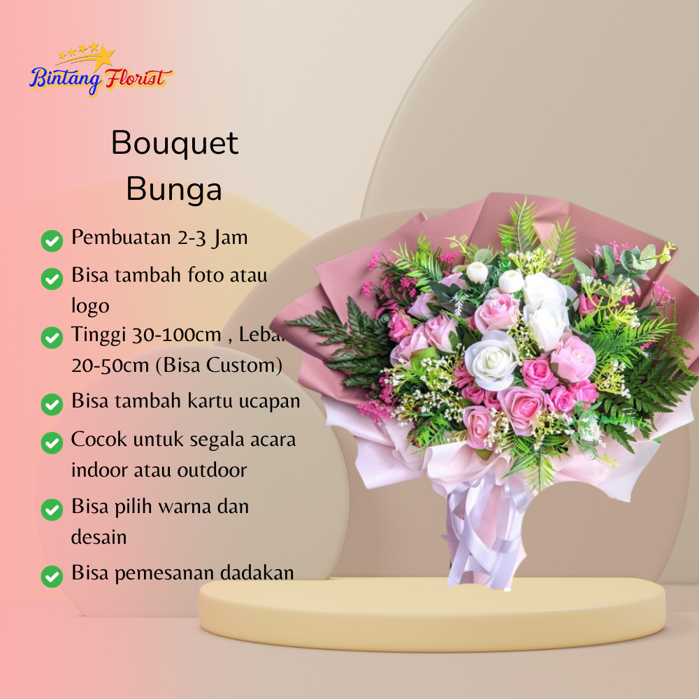 Jual PROMO! Karangan Buket Bouquet Bunga Romantis, cocok untuk segala acara Wisuda Nikahan ...