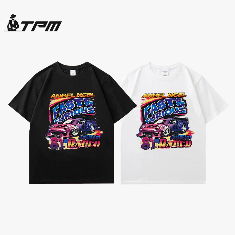 Jual TPM Korean Style T-shirt Oversize Racing Car Print Pattern Atasan ...