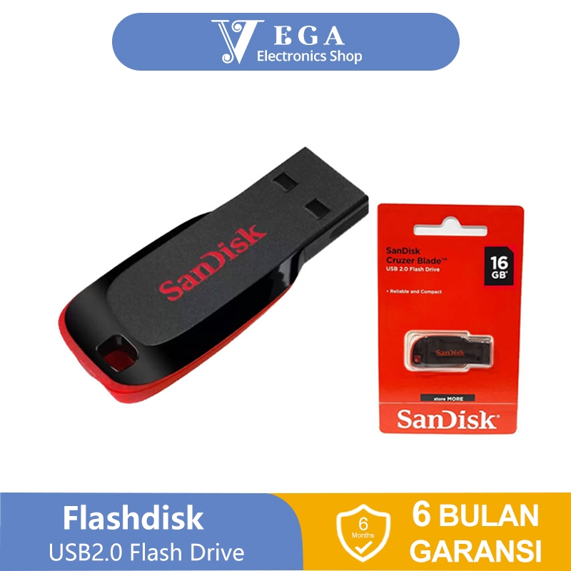 Jual FlashDisk 16GB 32GB 64GB Sandisk Flash Drive USB 2.0 | Shopee ...