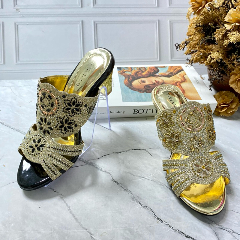 Jual Sandal pesta wanita sendal pengantin sendal kebaya cantik 5 cm ...