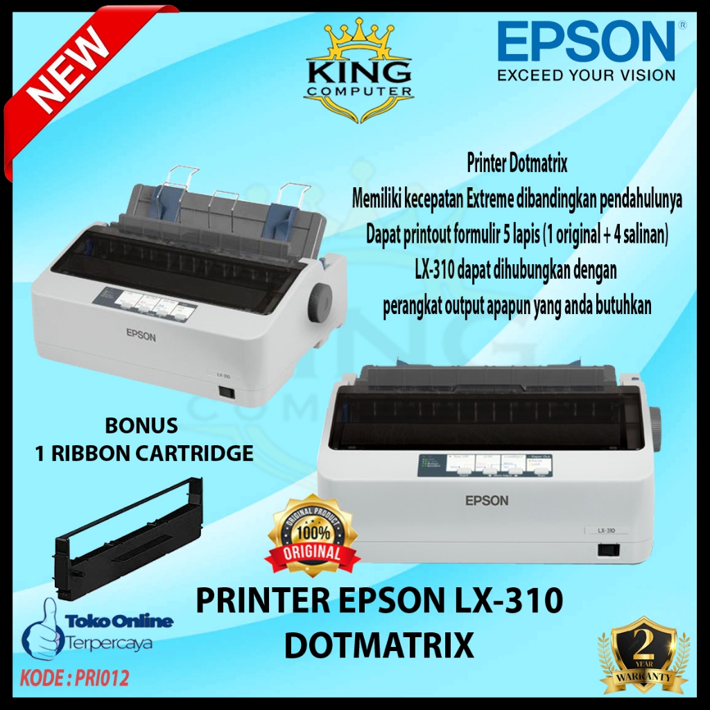 Jual Printer Epson Lx 310 Lx310 Dot Matrik Matrix Garansi Resmi BARU ...
