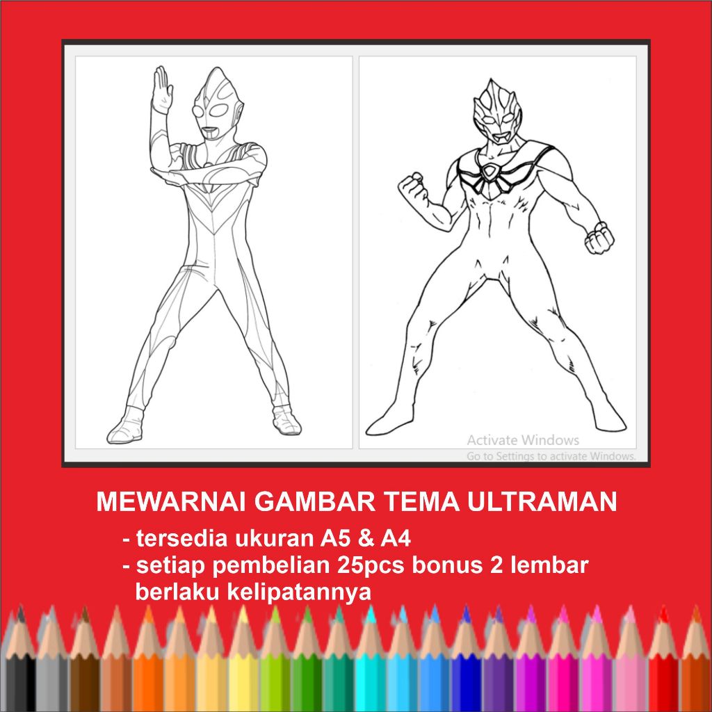 Jual Kertas Mewarnai Gambar Ultraman | Shopee Indonesia