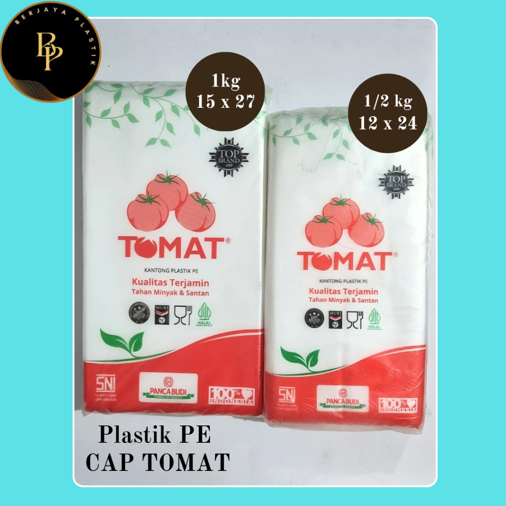 Jual Plastik PE merk tomat / cap tomat murah ukuran 1kg dan 1/2kg ...