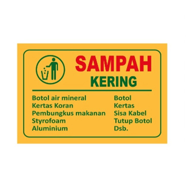 Jual Stiker Sign rambuK3 safety SAMPAH BASAH DAN SAMPAH KERING UK ...