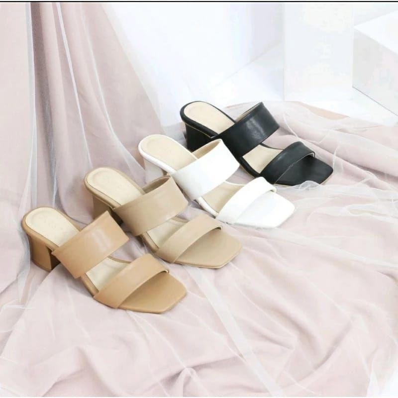 Jual sandal high heels Laura hak tahu 5cm / sandal cewek terbaru ...