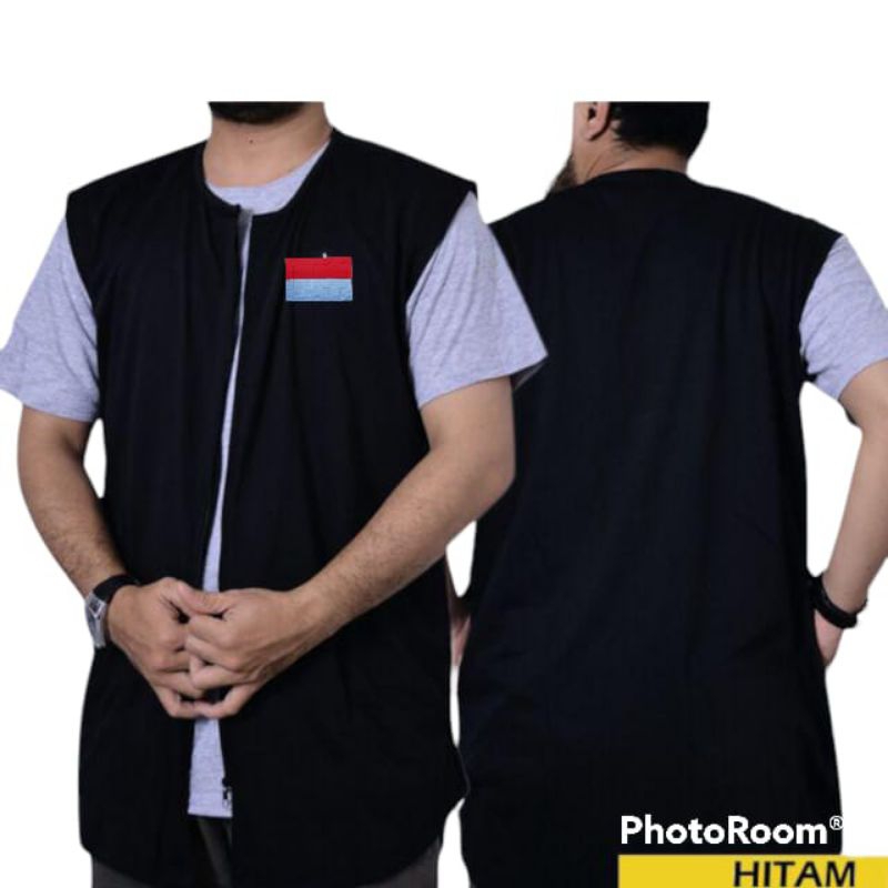 Jual Rosal Rompi Sholat Rompi Muslim full Zipper Logo Bendera Indonesia ...