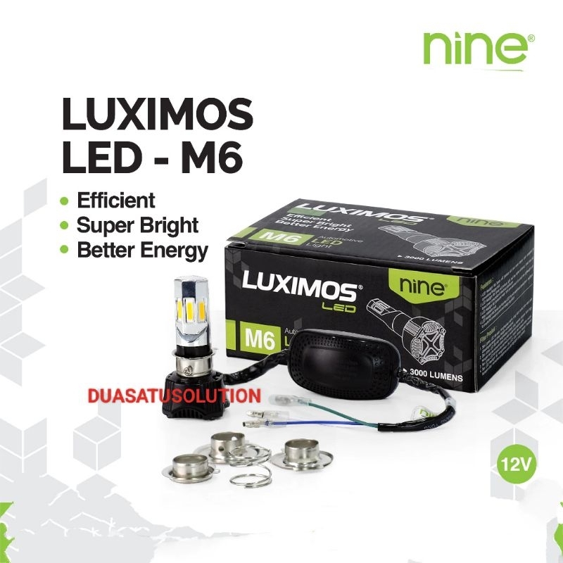 Jual LAMPU LED UTAMA MOTOR H4 H6 H7 NINE LUXIMOS M6 AC DC 6 SISI 36WAT SUPER TERANG | Shopee ...