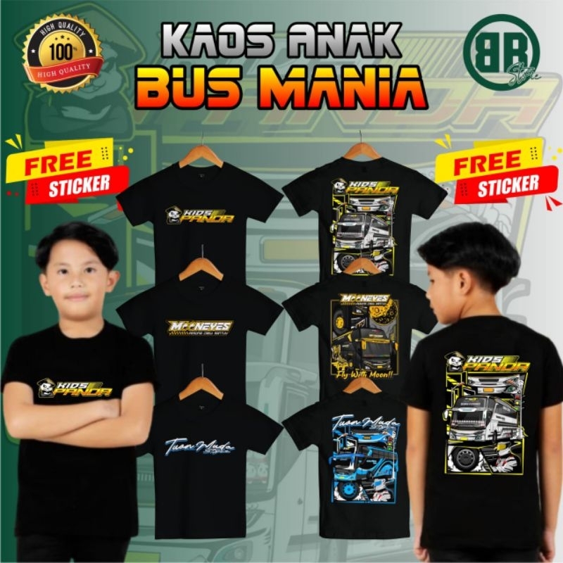 Jual Kaos Anak Bus Mania | Kaos Bus Telolet | Custom | Shopee Indonesia