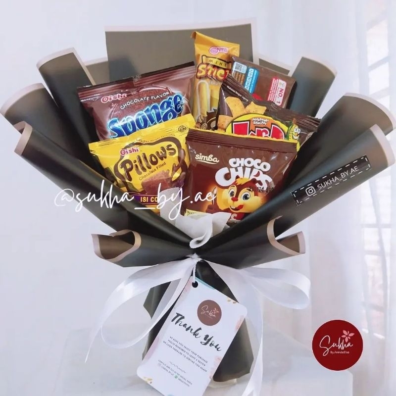 Jual [𝙍𝙀𝘼𝘿𝙔 𝙎𝙄𝘼𝙋 𝙆𝙄𝙍𝙄𝙈] 𝙎𝙪𝙆𝙝𝙖 𝘽𝙤𝙪𝙦𝙪𝙚𝙩 - Mini Snack Bouquet Buket Snack ...