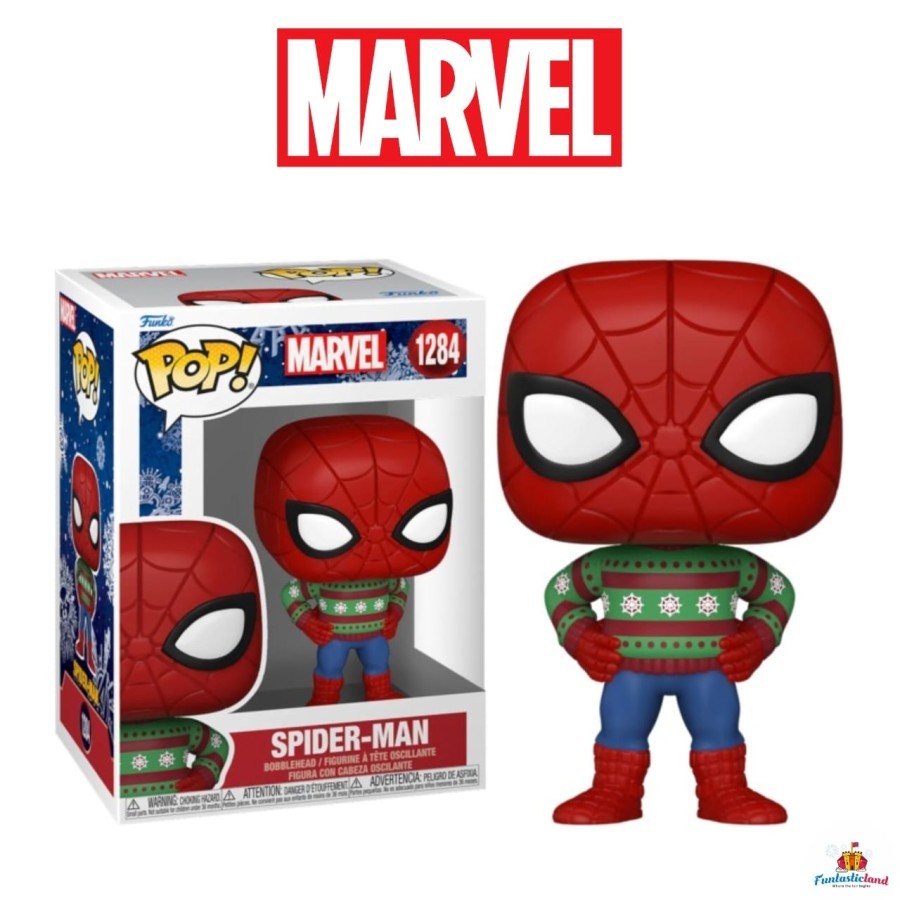 Jual Funko POP! Marvel: Holiday (2023) - Spider-Man in Sweater #1284 ...
