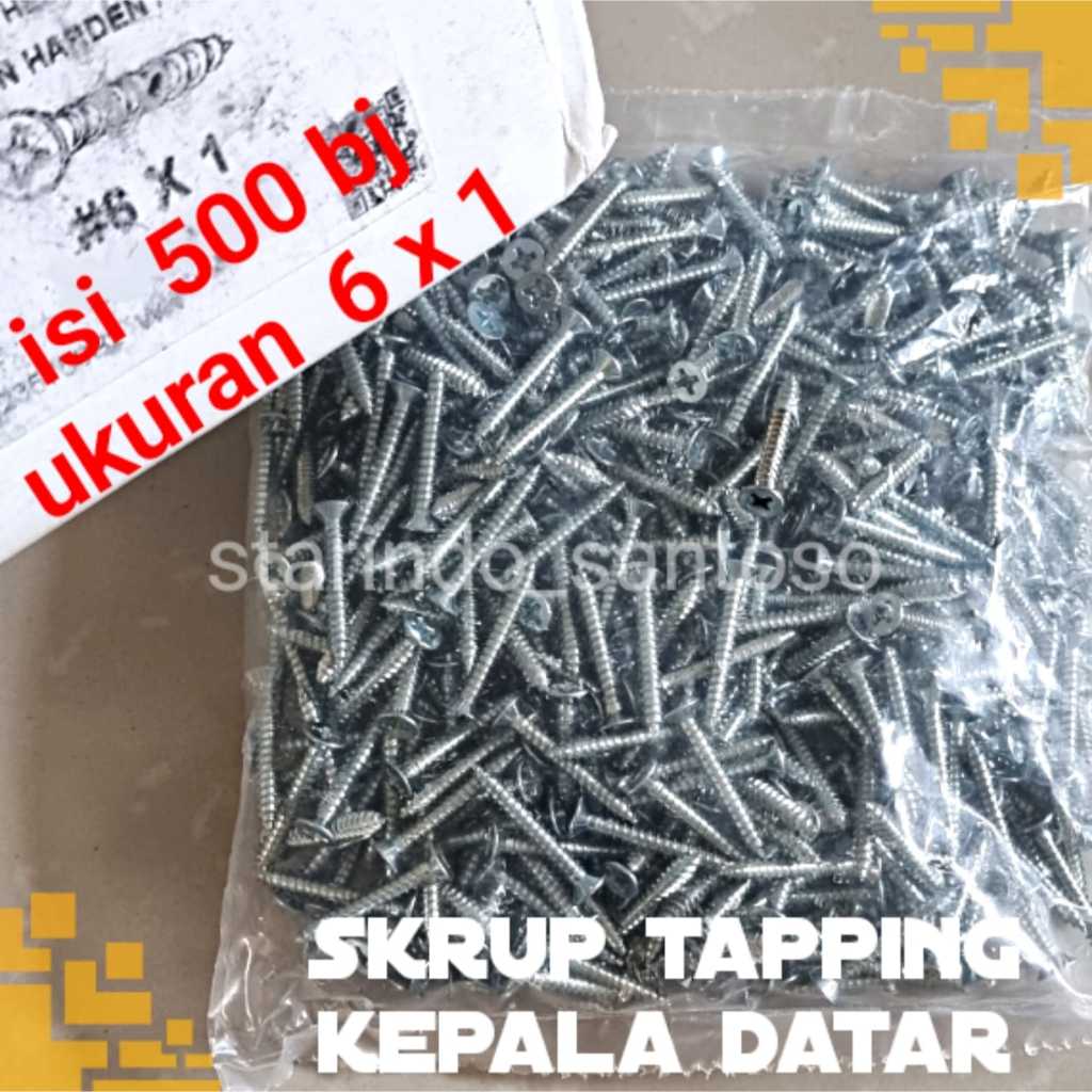 Jual Sekrup Tapping 6x3/4 6x1 6x1 1/2 skrup baut tembok mur pengencang ...