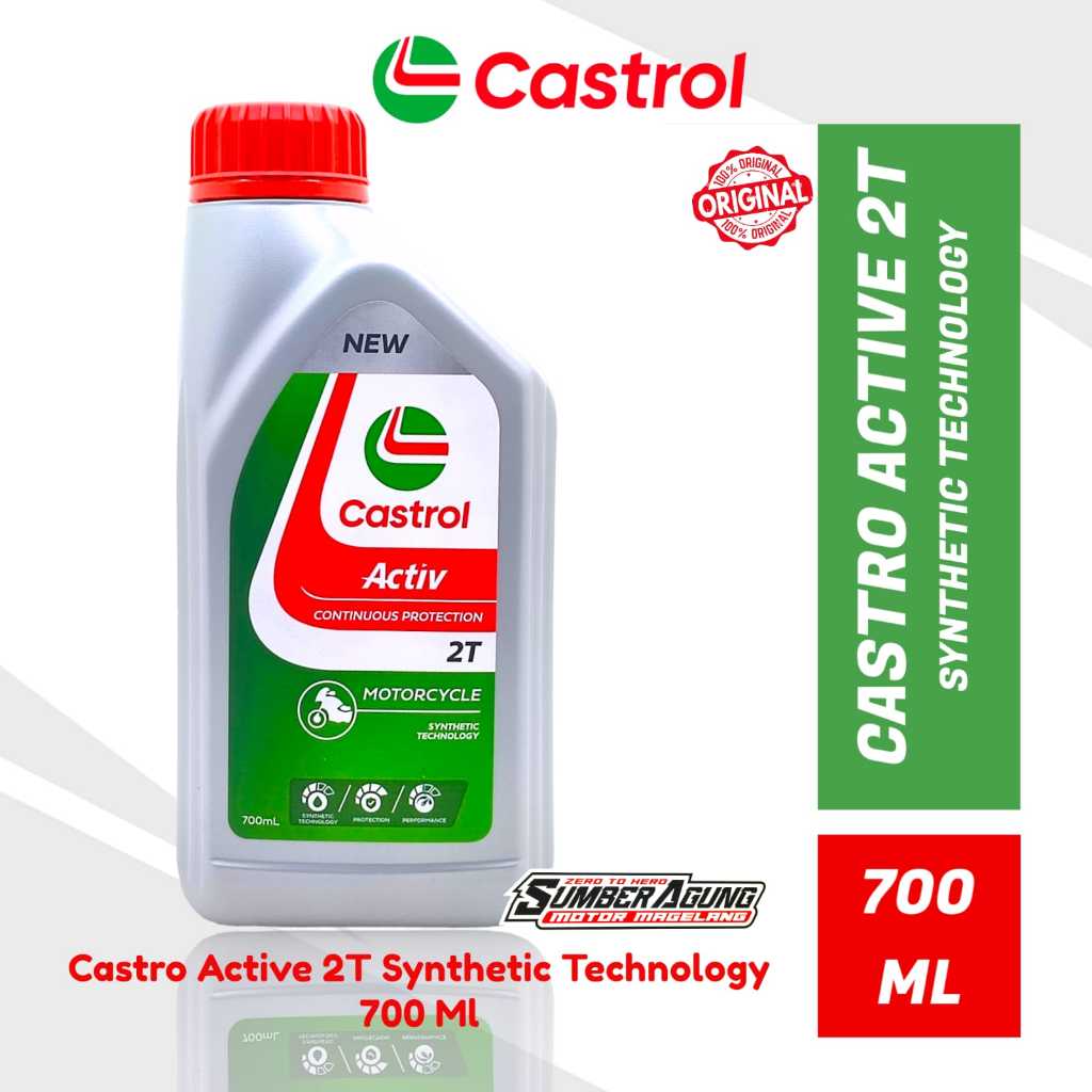 Jual OLI CASTROL ACTIV 2T 700ML SYNTHETIC TECHNOLOGI ORIGINAL | Shopee ...