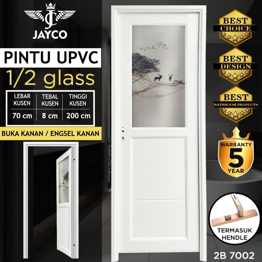Jual PINTU KAMAR MANDI UPVC KACA 1/2 / PINTU WC MOTIF KOMPLIT SET ...