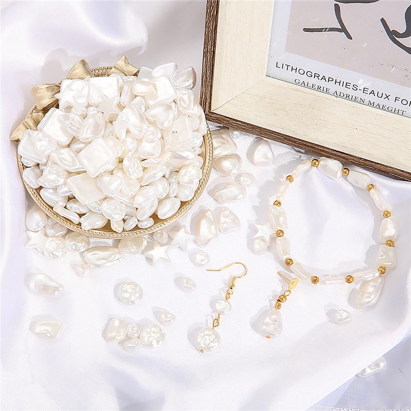Jual 20-30pcs | Manik Sintesis | Manik Tidak Beraturan | Manik Putih ...