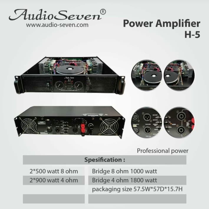 Jual POWER AMPLIFIER ORIGINAL AUDIO SEVEN H 5 / H5 | Shopee Indonesia