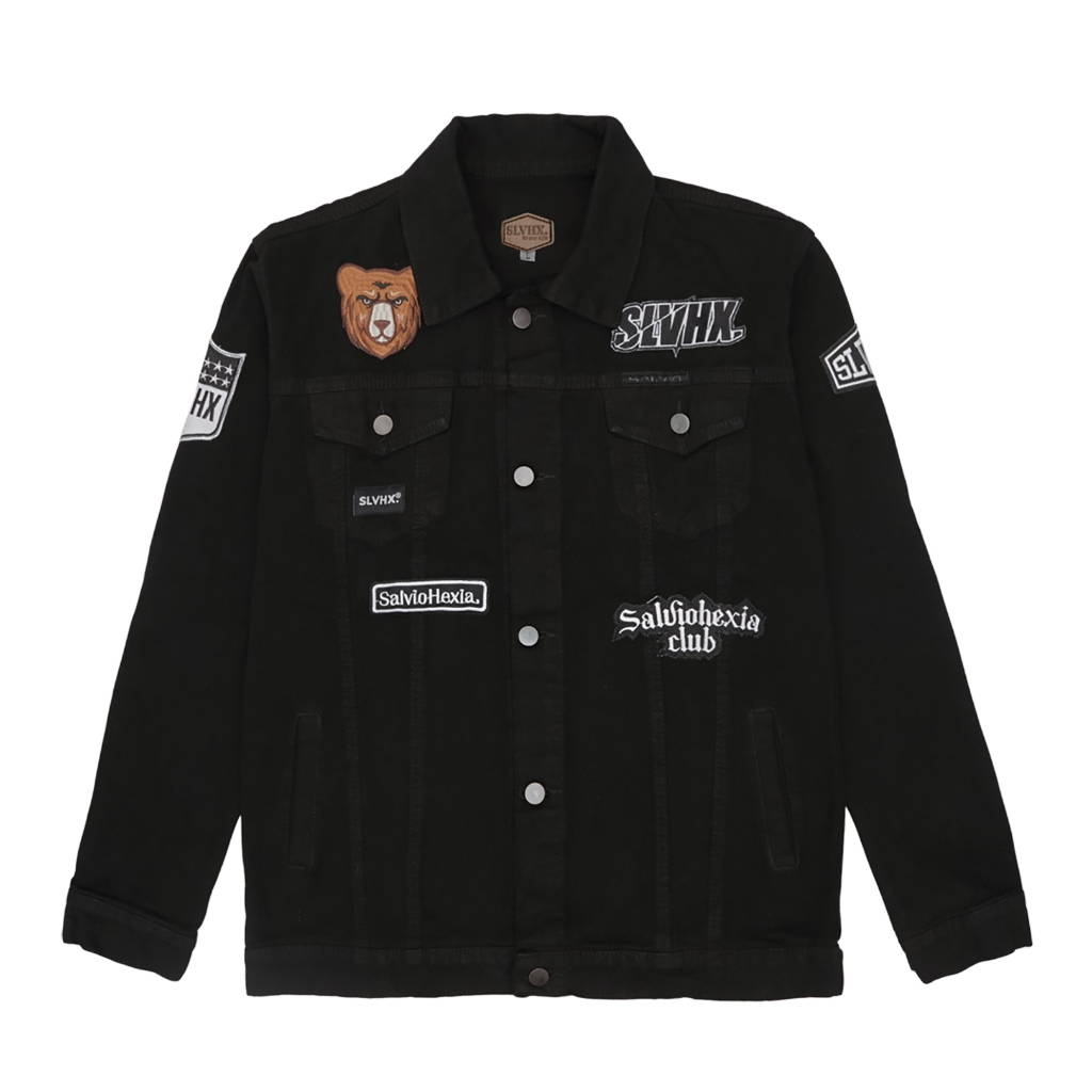 Jual Salvio Hexia Denim Jacket Black Cale | Shopee Indonesia