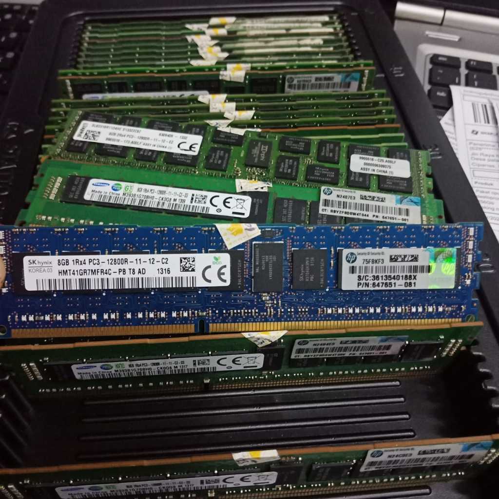 Jual memory ram server 8gb ddr3 pc3l-12800R ecc register rdimm for ...