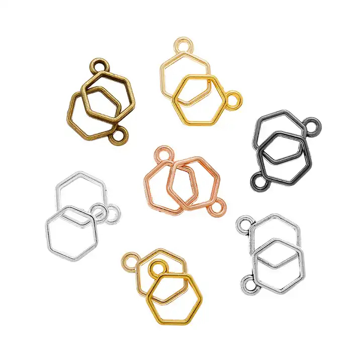 Jual Bezel Segi Enam Hexagon Charm Ring Frame Gantungan Kunci Bandul ...