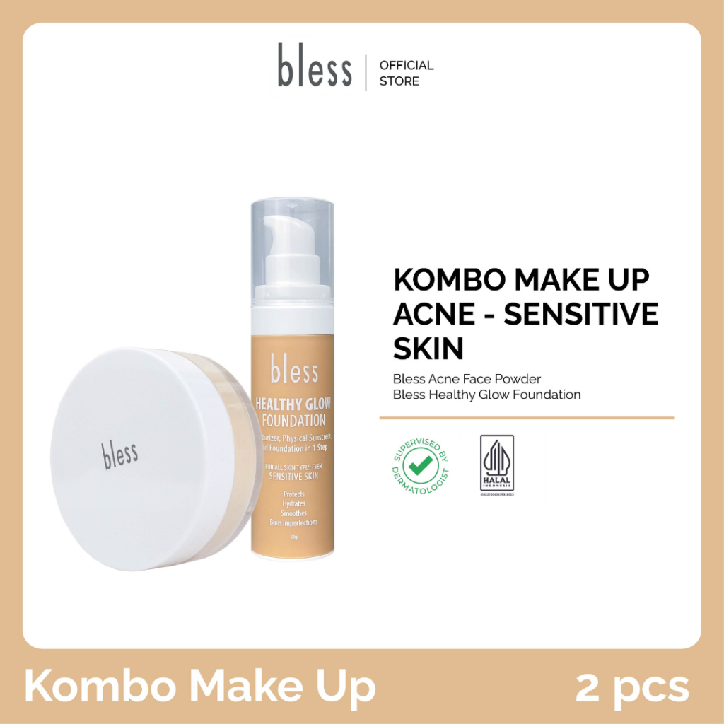 Jual [BUNDLE] Bless - Kombo Make Up Acne-Sensitive Skin (Acne Face ...