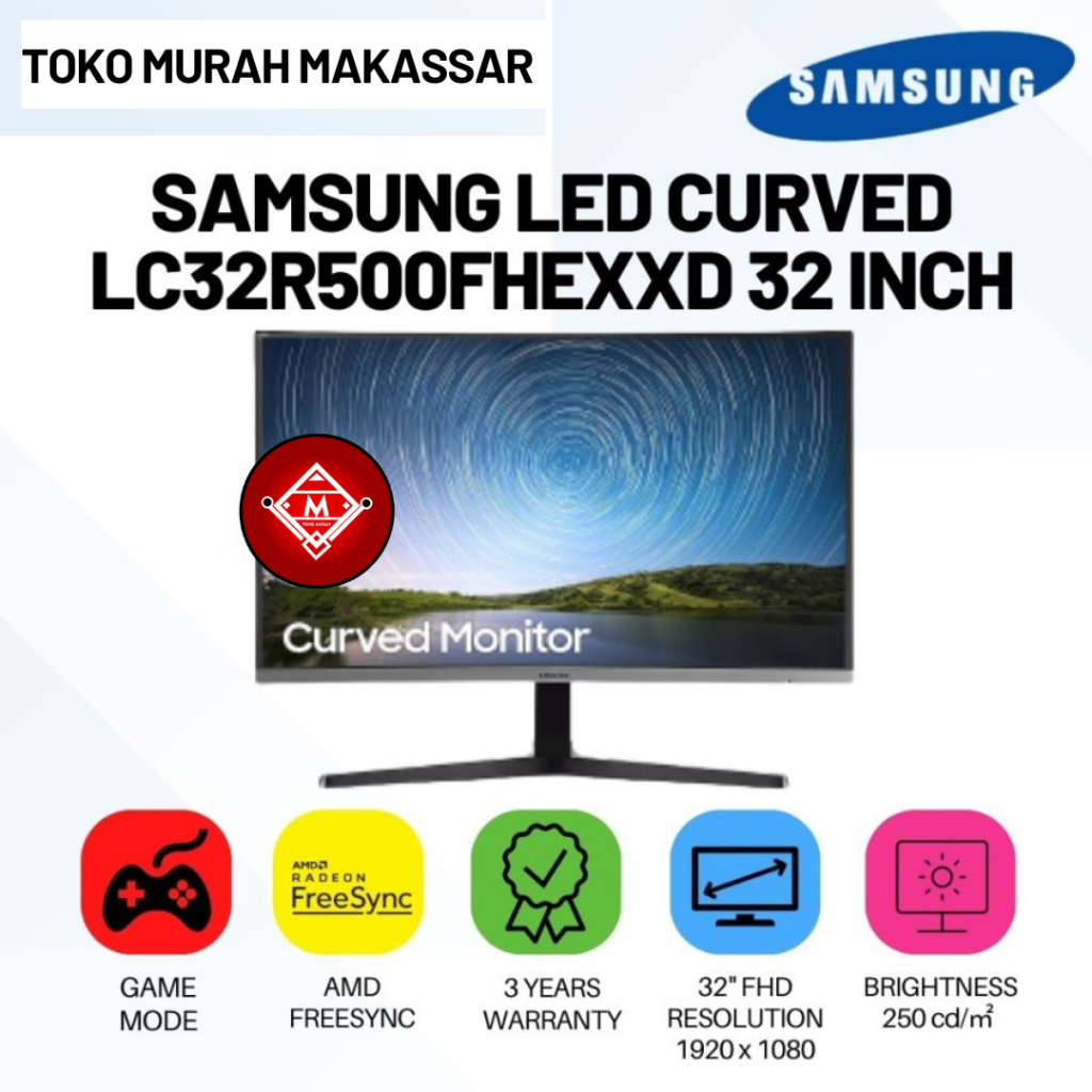 Jual SAMSUNG MONITOR LED CURVED LC32R500FHEXXD 32" INCH GARANSI RESMI ...