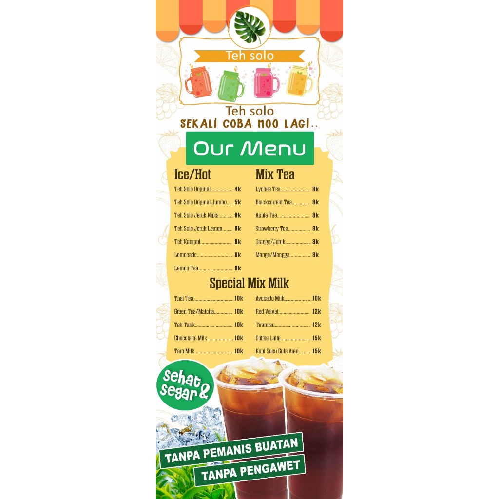 Jual Spanduk Banner Minuman Standing Baner Cetak Spanduk Jualan Es Teh ...