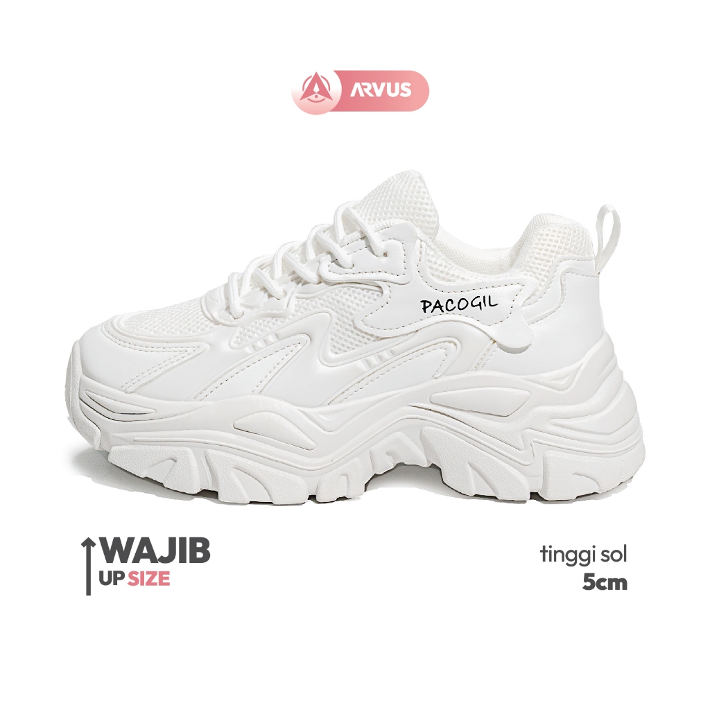 Jual Arvus Anzac Sepatu Fashion Sporty Wanita Platform Tinggi White ...