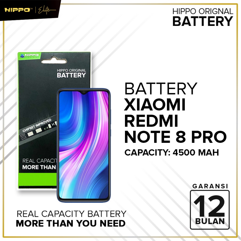 Jual Hippo Baterai ORI 100% BM4J Xiaomi Redmi Note 8 Pro 4500 mAh ...