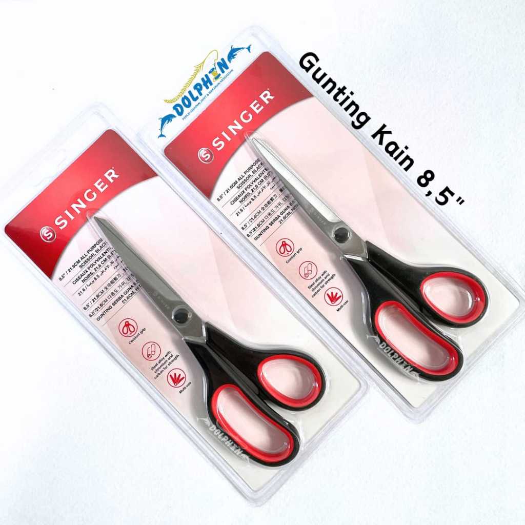 Jual Gunting Kain Bahan SINGER 8,5 Inch (21,6cm) Serbaguna Tajam Murah ...