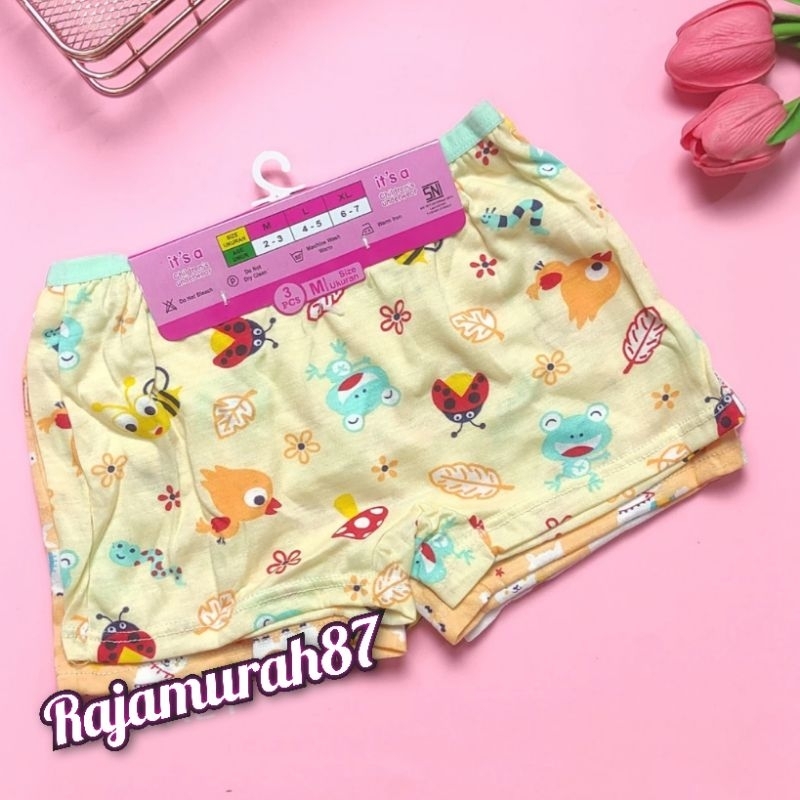 Jual 《 3PCS 》 Celana Dalam BOXER Anak Cewek Golden Nick ♡ CD anak cewek ...