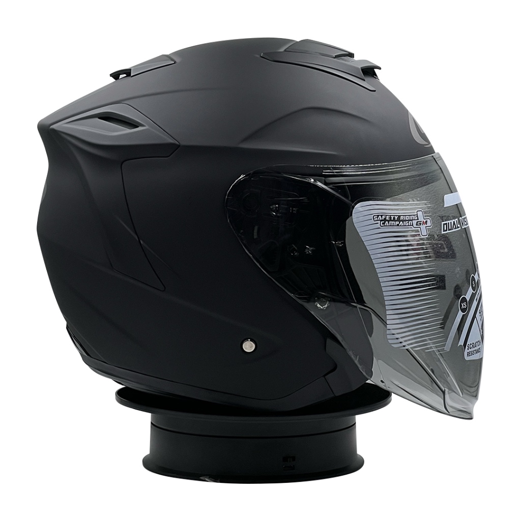 Jual Helm GM Fury Solid Double Visor Black Doff | Shopee Indonesia