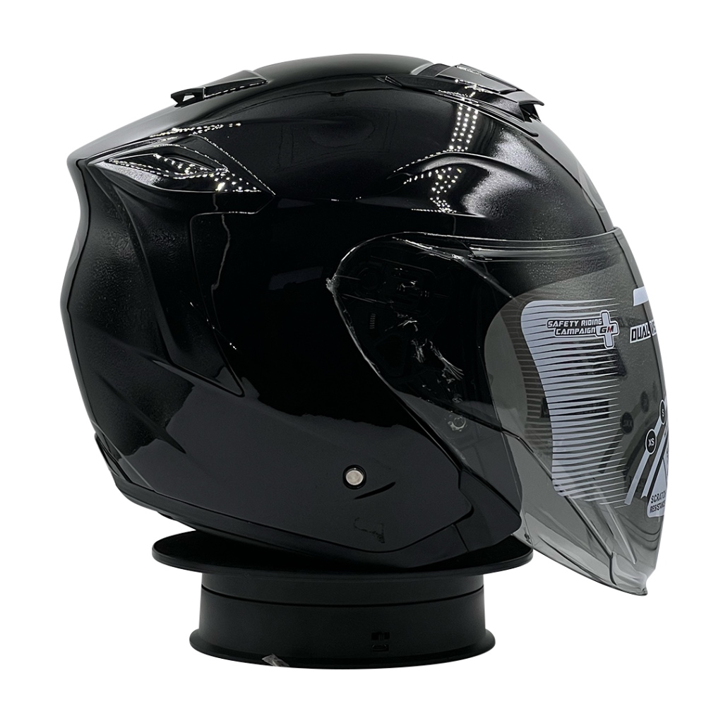 Jual Helm GM Fury Solid Double Visor Black | Shopee Indonesia