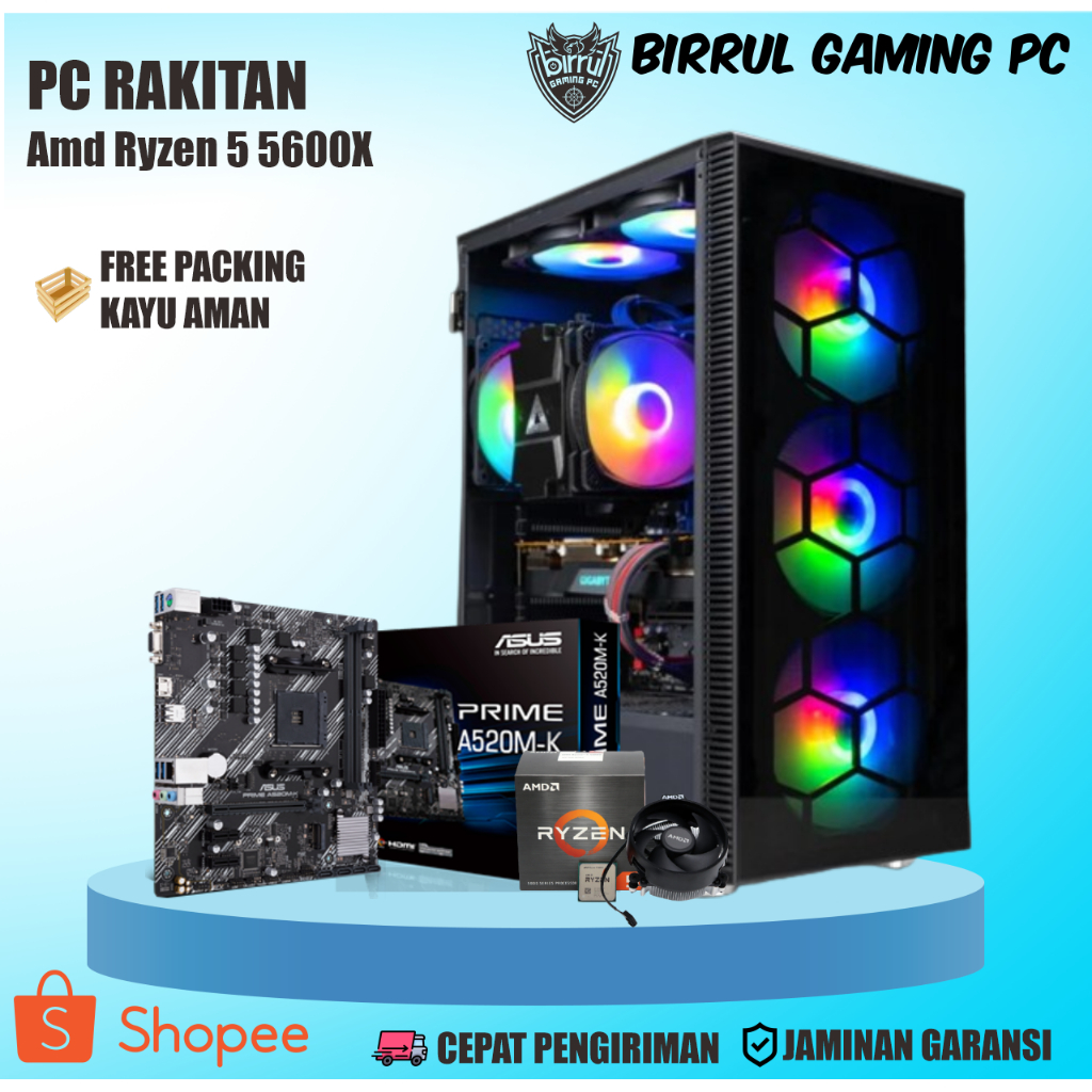 Jual PC GAMING RYZEN 5 5600X I 16GB I 256GB I MSI RTX 3050 8Gb | Shopee ...