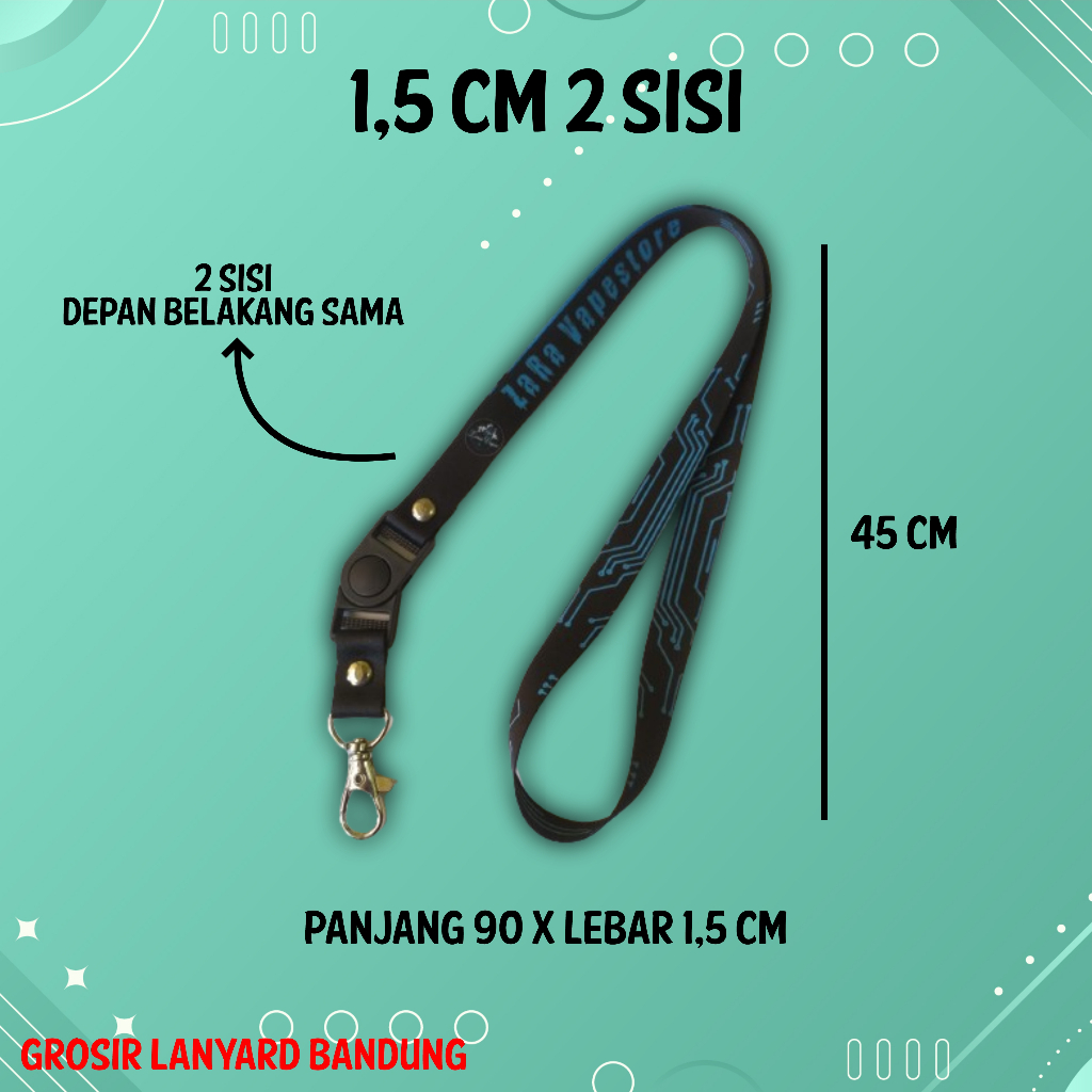 Jual COSTUM LANYARD UKURAN 1,5 CM lanyard print sublim full color tali ...