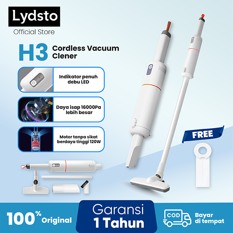 Jual Lydsto H3 Cordless Vacuum Cleaner Penyedot Debu Vacum Cleaner Portable 16Kpa Type-C Charger ...
