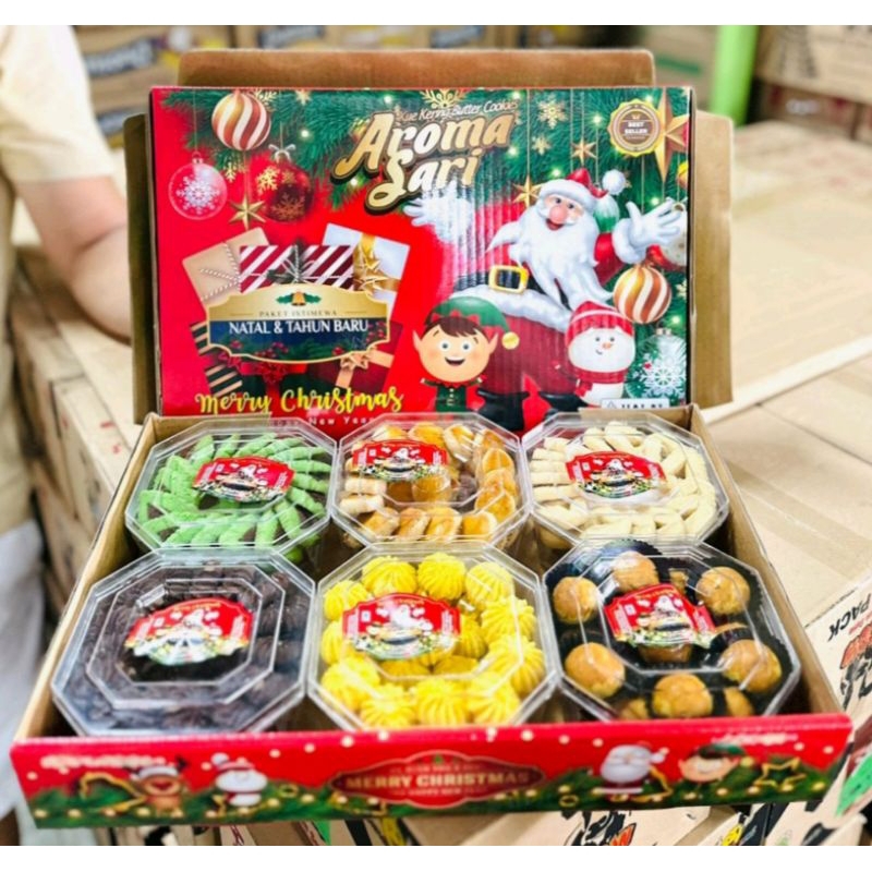 Jual [PROMO]KUE KERING NATAL 2023 ISI 6 TOPLES /HAMPERS KUE TAHUN BARU ...