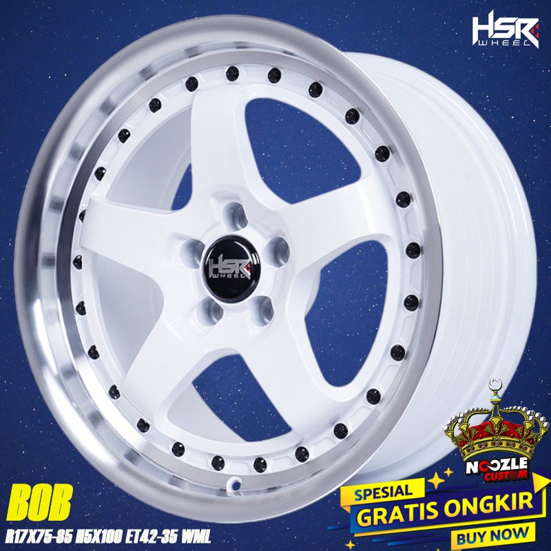 Jual Velg Mobil Palang 5 Ring 17 Warna Putih Pelek Racing HSR Baut 5 PCD 100 Terbaru | Shopee ...