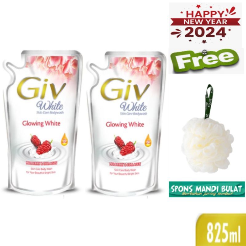 Jual Giv White Sabun Mandi Cair Mulberry & Collagen Pouch 825ML [Paket isi 2] | Shopee Indonesia