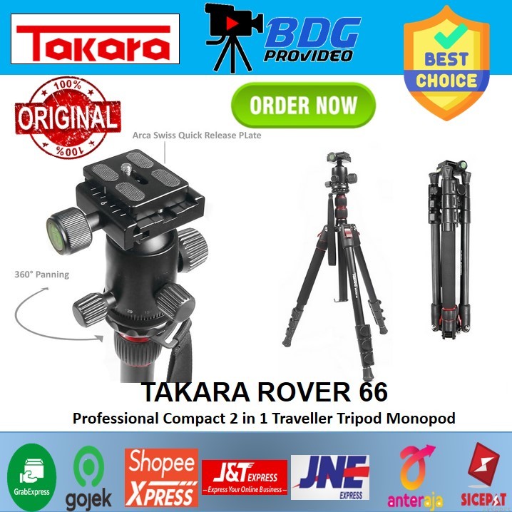 Jual Takara Rover 66 Light Weight Traveller Tripod Monopod | Shopee ...