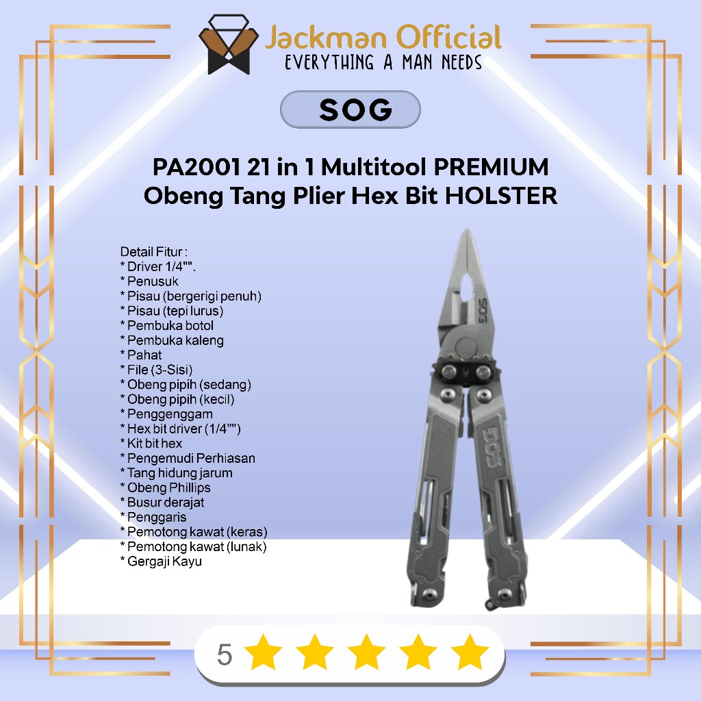 Jual SOG PA2001 21 in 1 Multitool PREMIUM Obeng Tang Plier Hex Bit ...