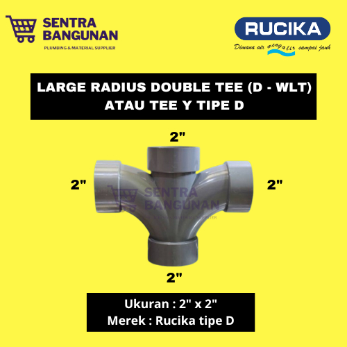 Jual TIPE D LARGE RADIUS DOUBLE TEE (D-WLT) 2" X 2" RUCIKA / DOUBLE T Y / DOUBLE TY | Shopee ...