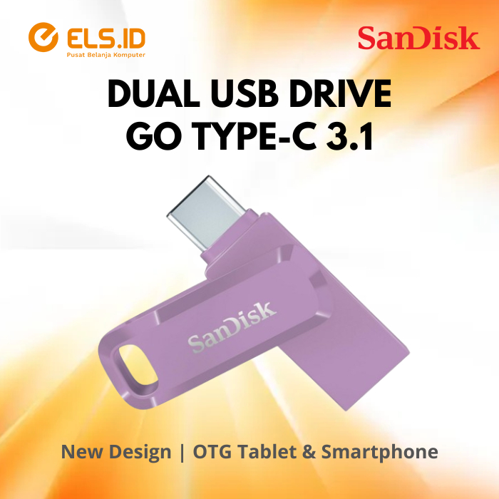 Jual SanDisk Dual USB Drive Go Type-C 3.1 - Lavender Purple | Shopee ...