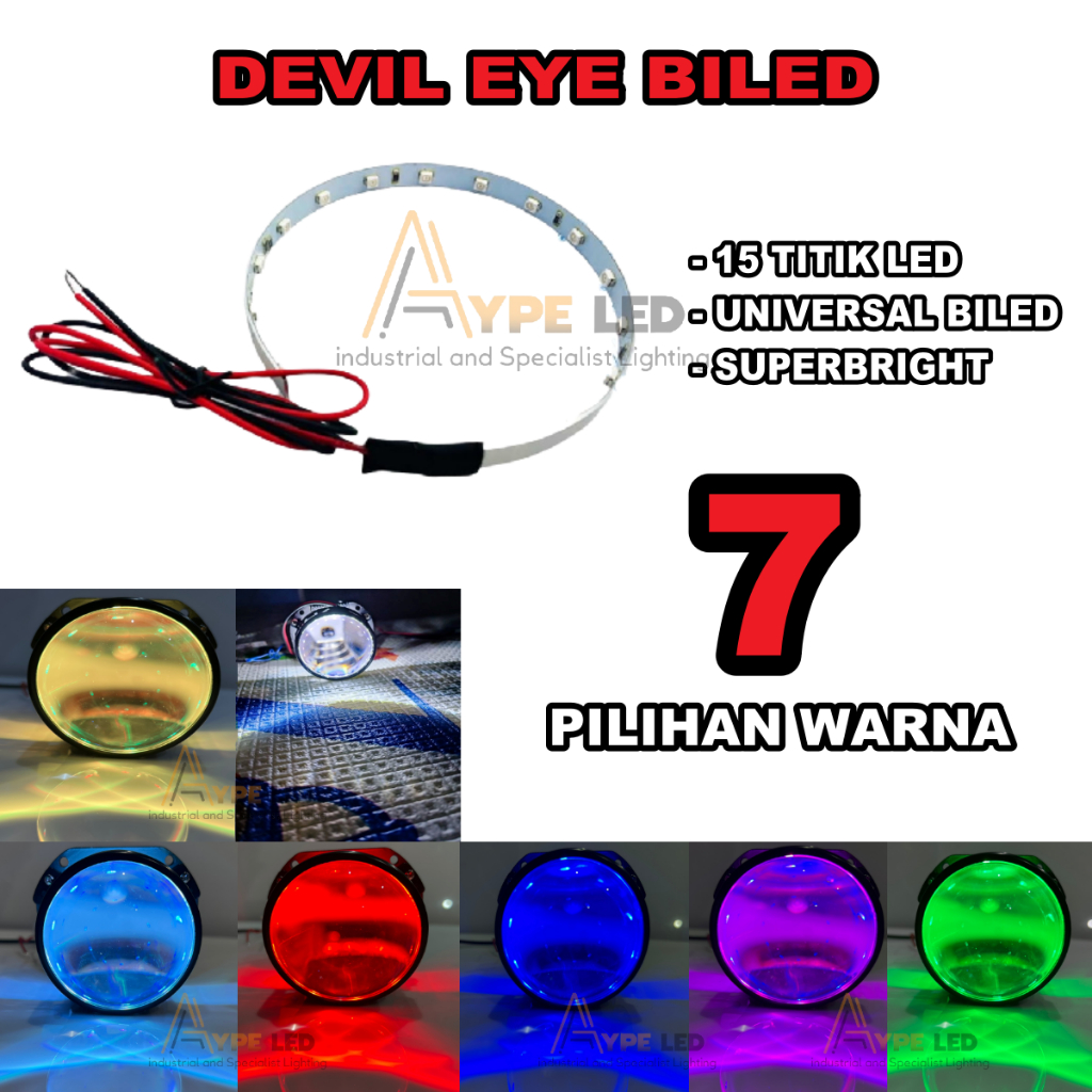 Jual Lampu LED Devil Eyes 360 Biled Projector Demon Projie 360 Derajat ...