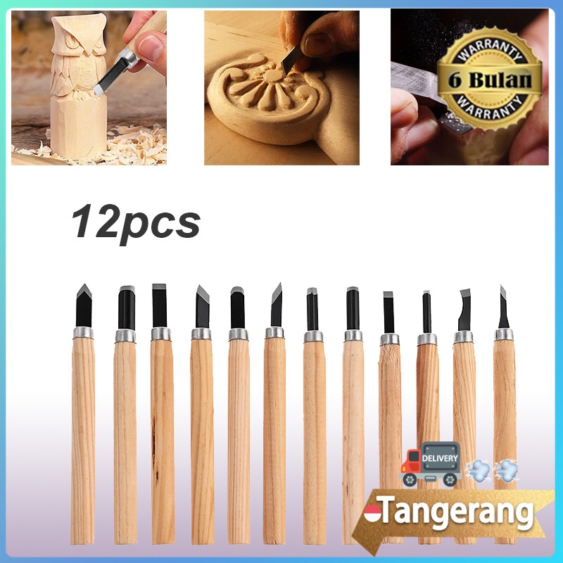 Jual 12pcs/Set Pisau Ukir Kayu / Wood Carving Tools Set / Alat Pahat ...
