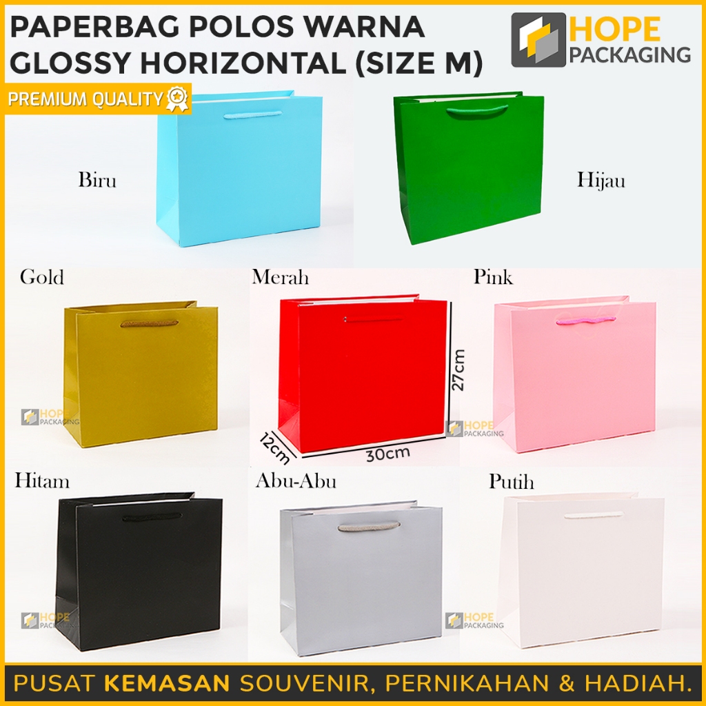 Jual Paper Bag Glossy Tali Premium Horizontal / Paper Bag Tas Kado ...