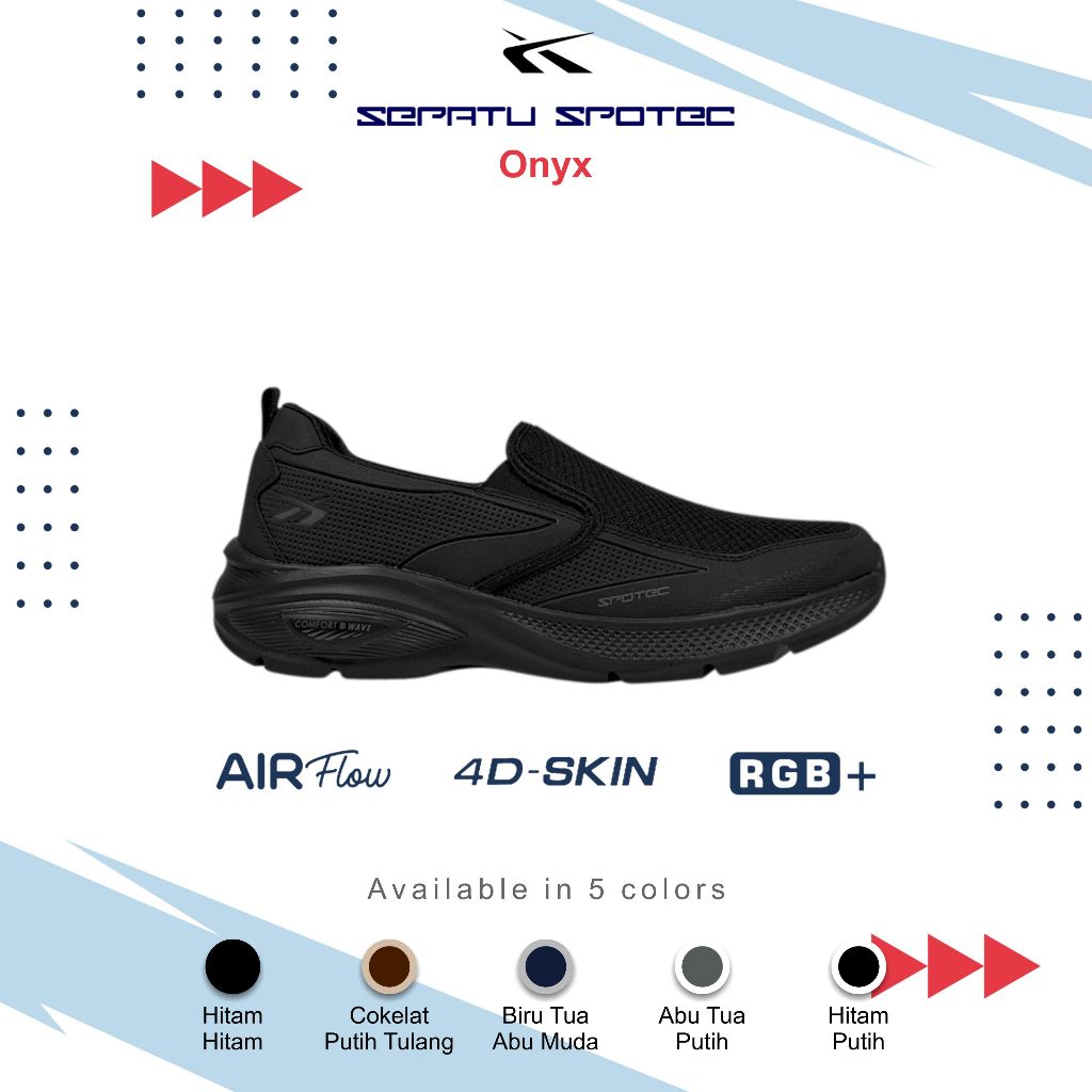 Jual SPOTEC Sepatu Walking ONYX Hitam - Hitam | Shopee Indonesia