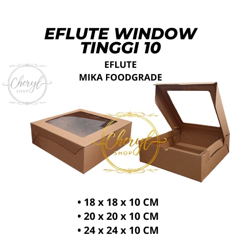 Jual DOS / DUS KUE EFLUTE WINDOW UK 18 x 18 x 10 CM, 20 x 20 x 10 CM ...