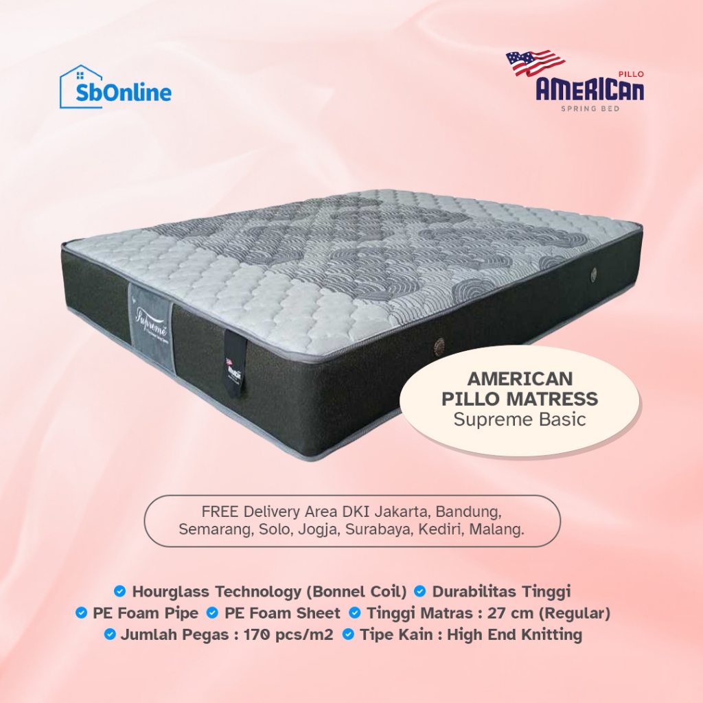 Jual AMERICAN PILLO MATRAS SPRINGBED TYPE SUPREME BASIC (KASUR SAJA ...
